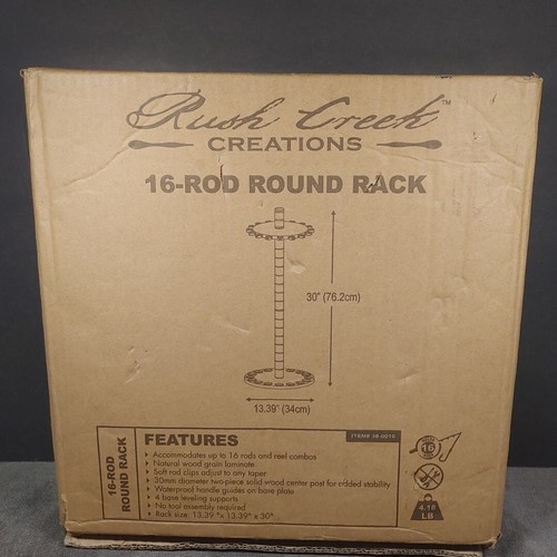 Rush Creek Creations 16 Fishing Rod Round Rack OPEN BOX | eBay