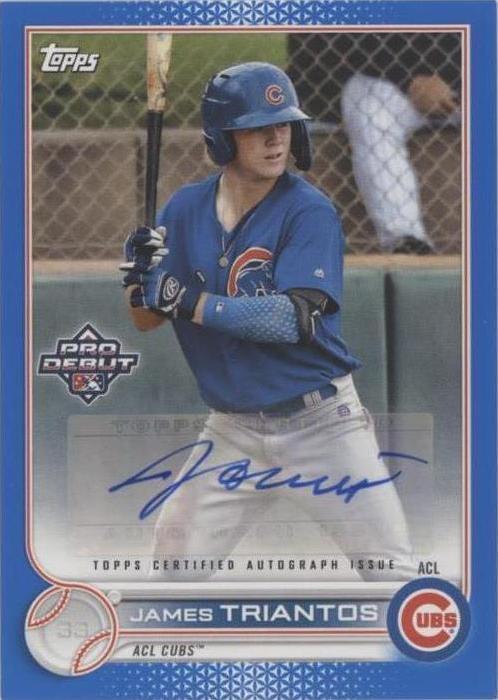 2022 Topps Pro Debut - James Triantos #PD-1 Blue Autographs /150 (AU ...