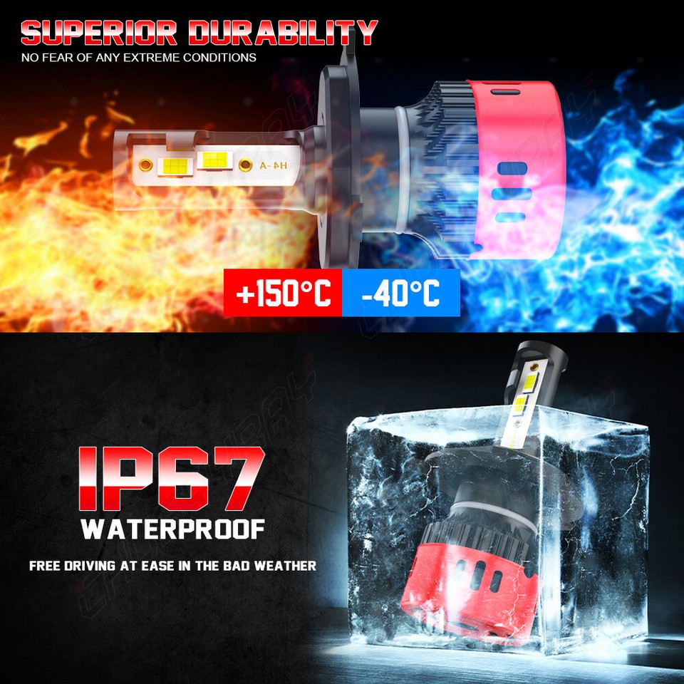 For Pontiac Vibe 2003-2008 4X LED Headlight Kit High Low Beam Fog Light ...