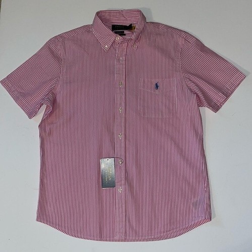 M Polo Ralph Lauren Prepster Classic Fit Striped Shirt Pink White Men’s ...