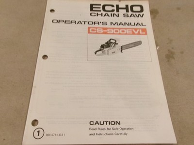 ECHO CHAIN SAW OPERATOR'S MANUAL CS-900EVL | eBay