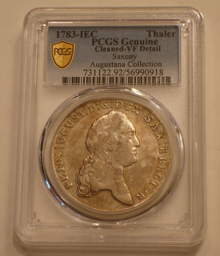 1783 Silver Thaler German State of Saxony PCGS VF Detail cleaned GOLD ...