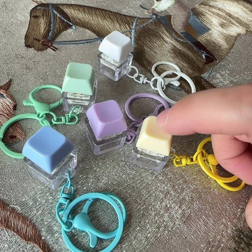 With Light Fidget Keychain Keys Button Pinch Toy Finger Keyboard Caps ...
