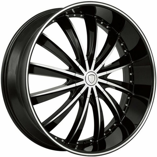26" Inch Black Machined Borghini B19 Wheels Rims 6x135 6x139.7 Elure ...