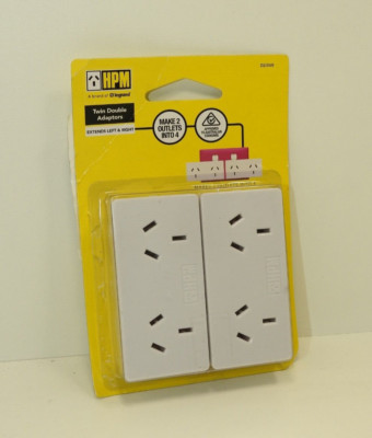 HPM D2/2WE Left and Right Extend 10A 2400W Double Adaptor 2-Pieces ...
