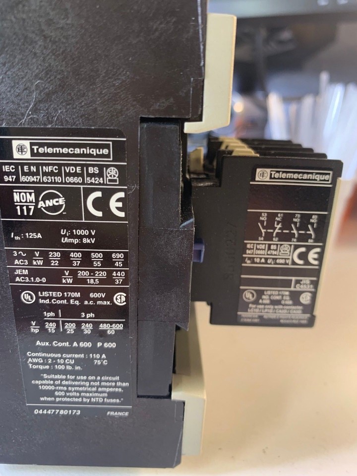 Telemecanique LC1D80004 24VAC+LA1DN31 Relay | eBay