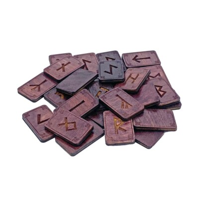 Norse Runes 25pcs/set Burgundy, Wooden Elder Futhark Runes Set | eBay