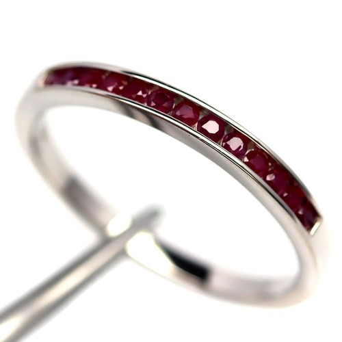 Gemstone Heated Red Ruby Brand Ring 925 Sterling Silver White Gold ...