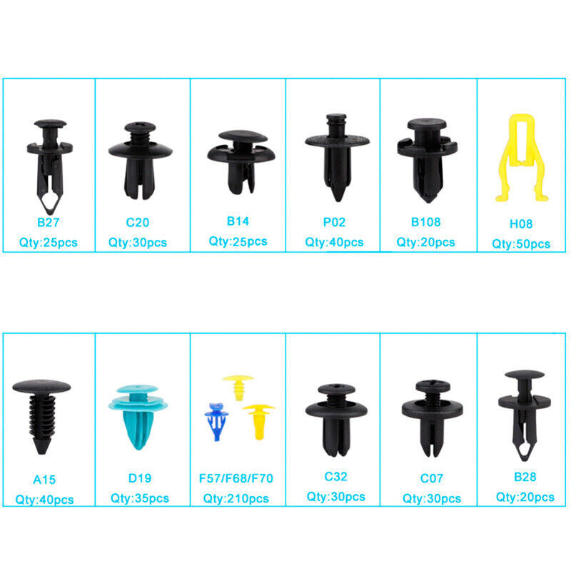 555pcs Auto Body Push Pin Car Retainer Clips Splash Shield Fasteners ...