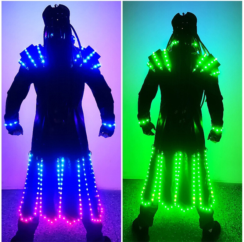 LED Predator Costume Suit Illuminated Party Show Dance Glow Light ...