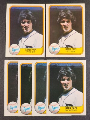 (LOT of 6) 1981 Fleer #480 Stan Papi Error and Corrected - NM to MINT ...