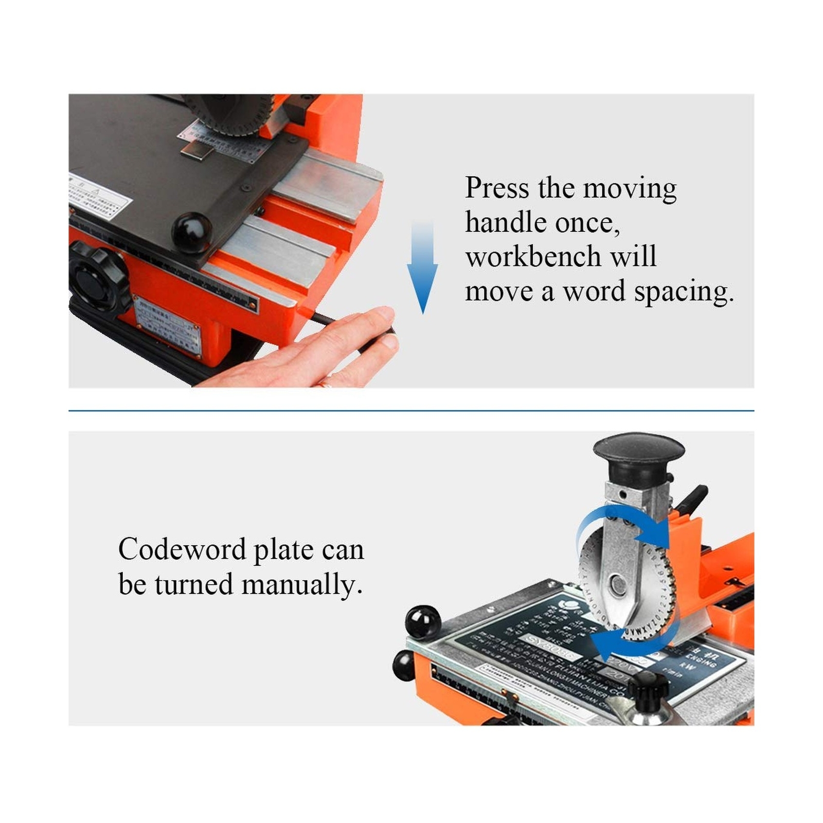 MXBAOHENG Manual Nameplate Metal Label Stamping Printer Machine Marking ...