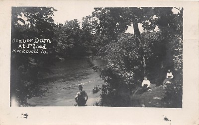D48/ Rockwell Iowa Ia Real Photo RPPC Postcard 1908 Beaver Dam at Flood ...