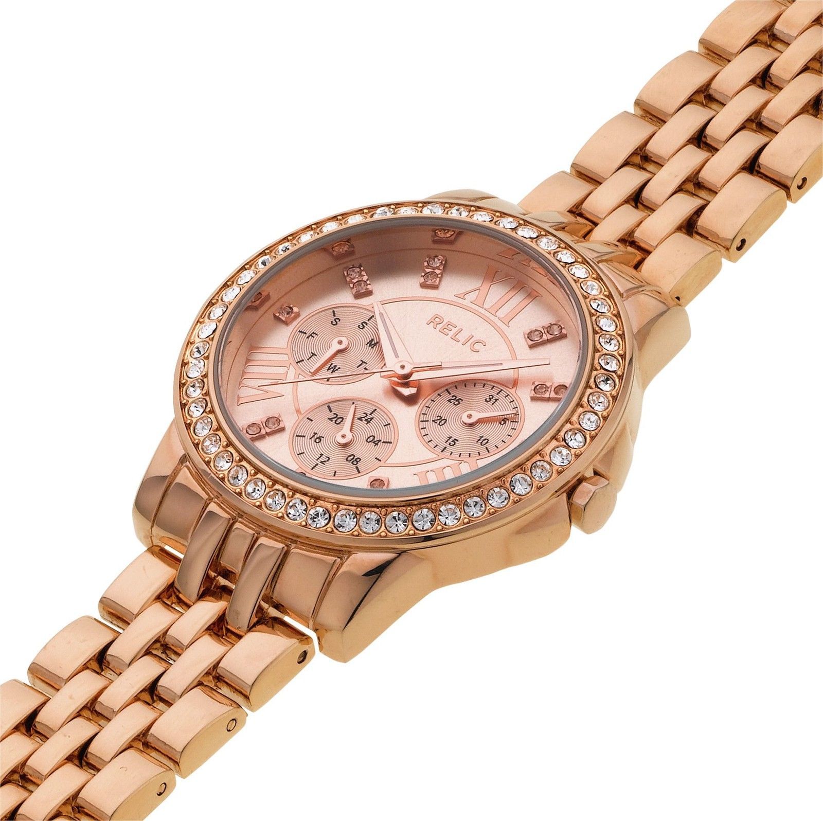 Relic Ladies ZR15755 Layla Rose Gold Bracelet Watch New | eBay UK