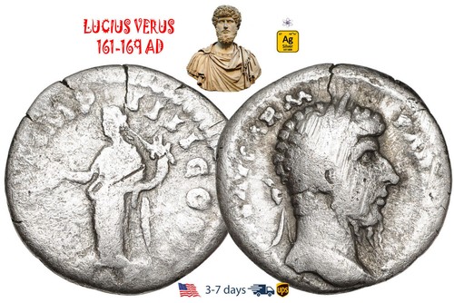 Ancient Roman Empire Coin Silver Denarius LUCIUS VERUS 161-169 ...