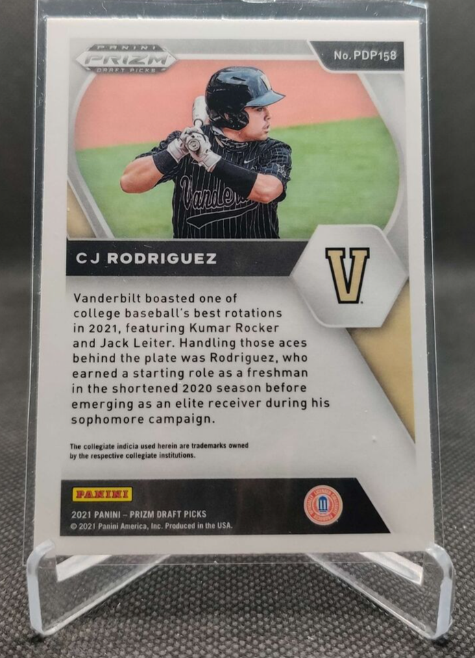 2021 Panini Prizm Draft Picks #PDP158 CJ Rodriguez Vanderbilt Athletics ...