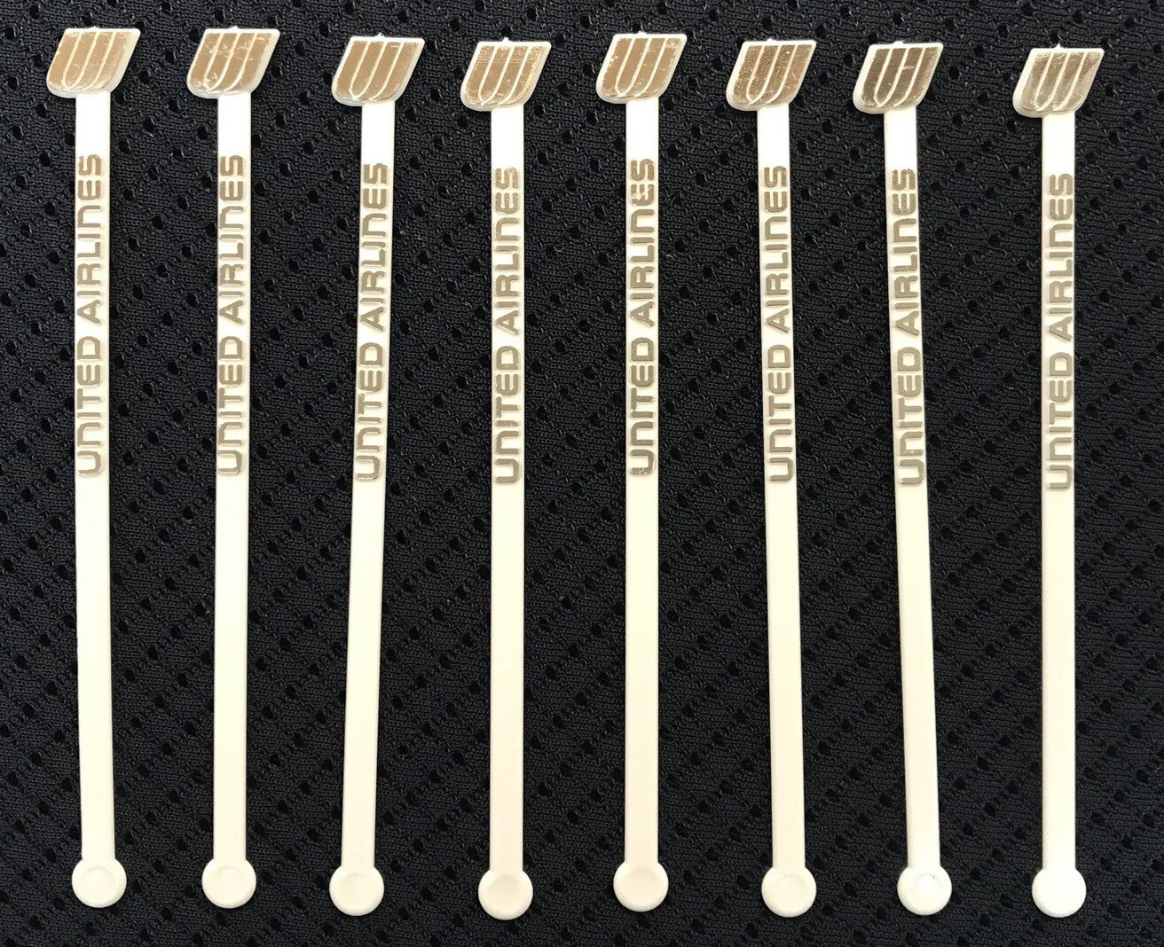 VTG Stir Swizzle Stick United Airlines Lot of 8 Spir-it USA Ivory Color ...