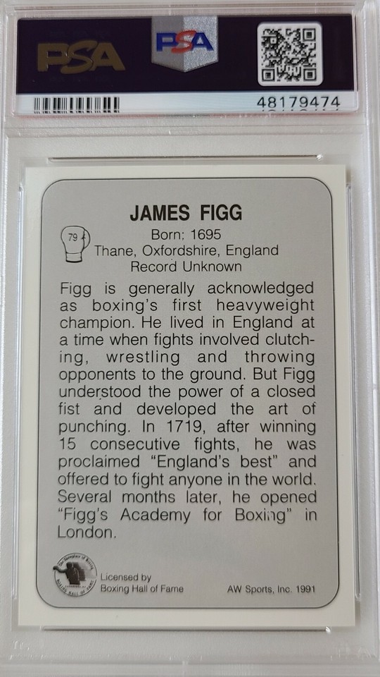 1991 AW Sports Boxing #79 James Figg PSA 9 POP 4 | eBay
