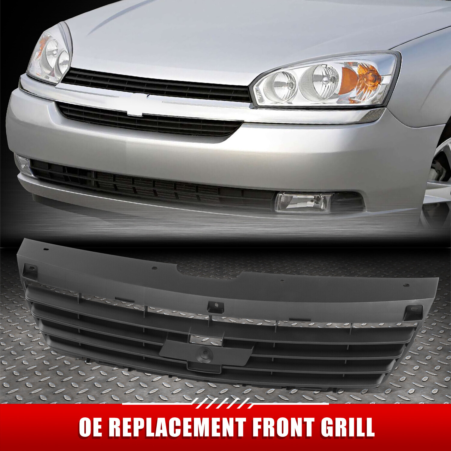 For 06-08 Chevy Malibu LS LT LTZ OE Style Black Front Upper Grille w ...