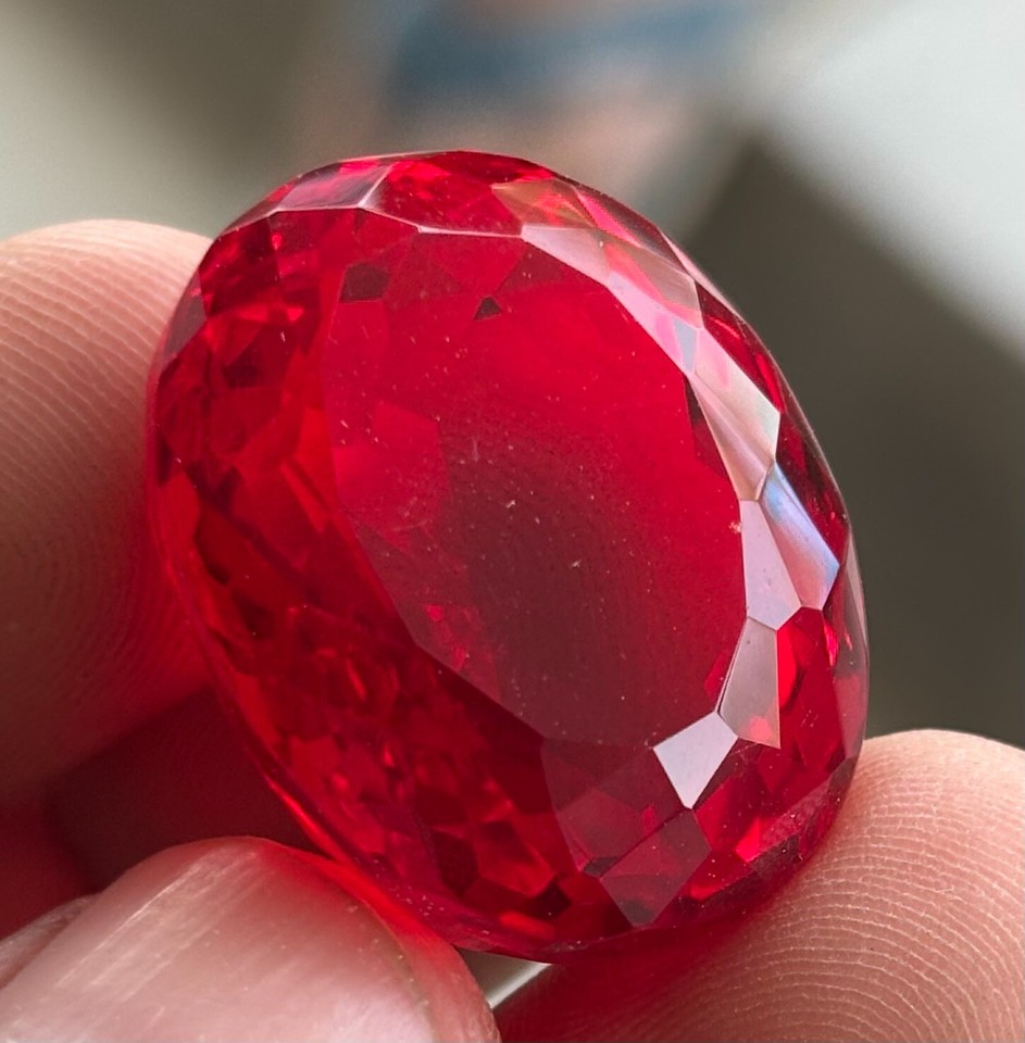 BIG SIZE 195 CT Natural Certified Blood Red Ruby Oval Cut Loose ...