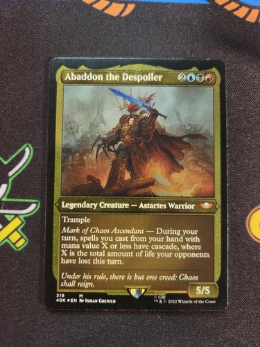 EXACT CARD PICTURED Abaddon Display Commander 40K 319 MTG Warhammer 40k ...