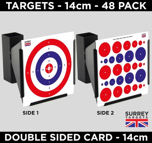 14cm Air Rifle Pistol Gun BB Airsoft Shooting Targets 2 SIDED CARD 48 ...
