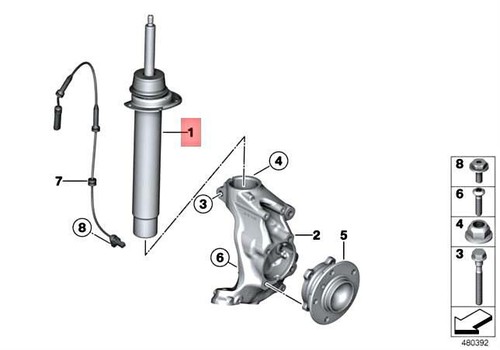 For BMW Genuine Suspension Strut Front 31316873721 | eBay
