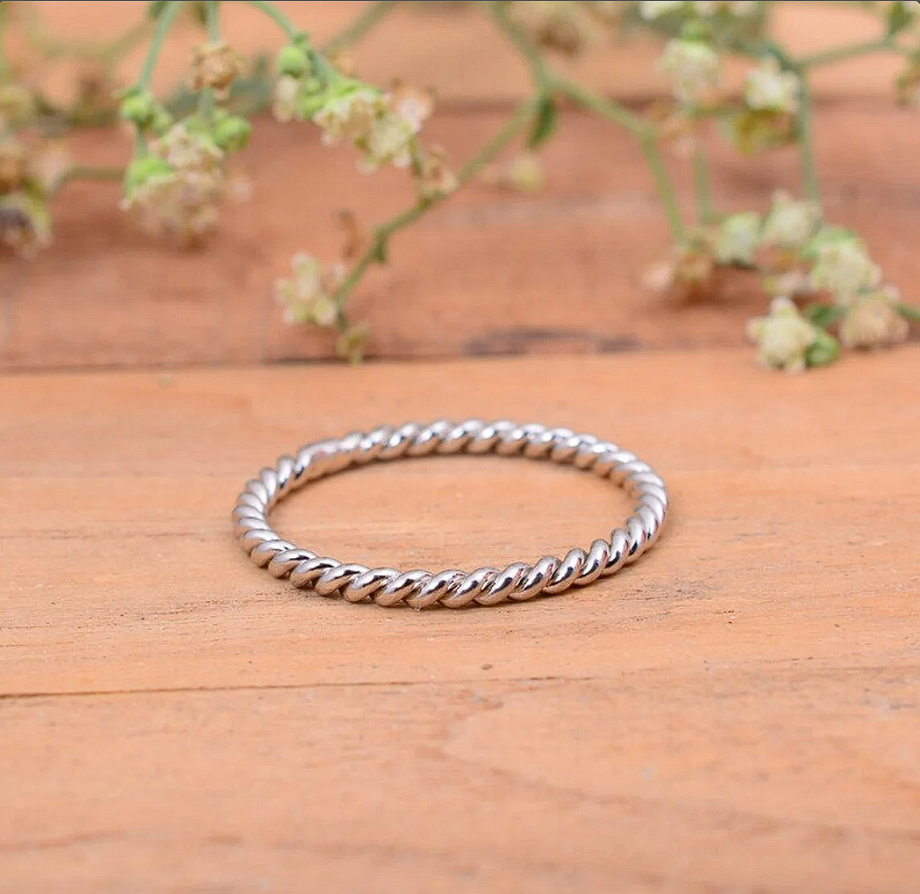 Twisted Wire Ring 925 Sterling Silver Ring Rope Thin Wire Ring Handmade ...