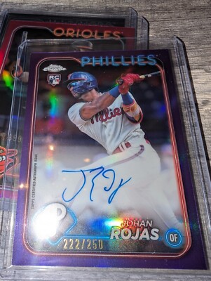2024 Topps Chrome Update Johan Rojas Purple On Card Auto /250 | eBay
