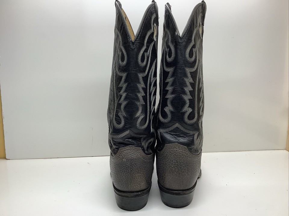 MENS JUSTIN BUCKAROO COWBOY GRAY BULLHIDE BOOTS SIZE 9.5 D | eBay