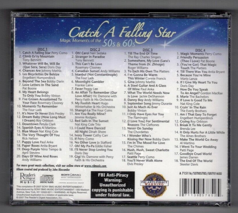 Catch a Falling Star Magic Moments Of the 50s & 60s 4 CD SET NEW SEALED ...