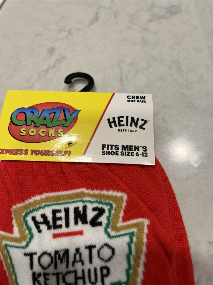 Heinz Ketchup Socks Fun Print Novelty Crew Socks for Men | eBay