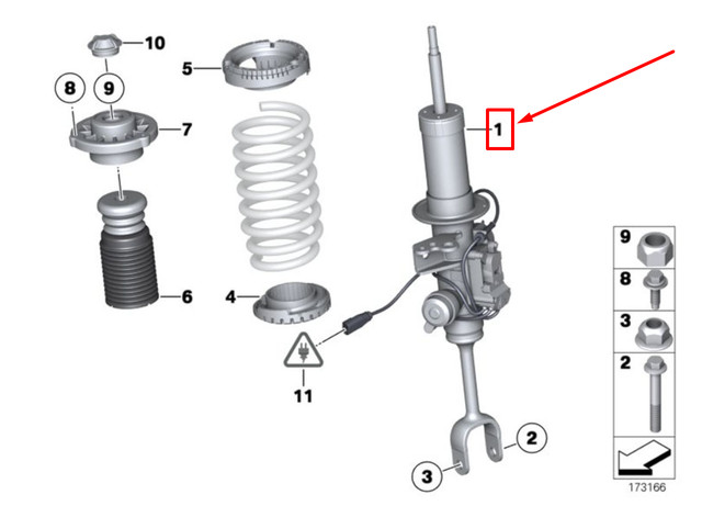 BMW F01 750 Left Front Strut Shock Absorber Driver Side Suspension ...