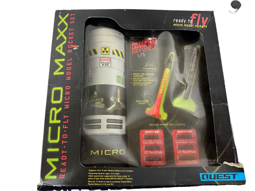 Quest Micro Maxx Ready To Fly Micro Model Rocket Set Raw Fusion &Vector Rockets | eBay