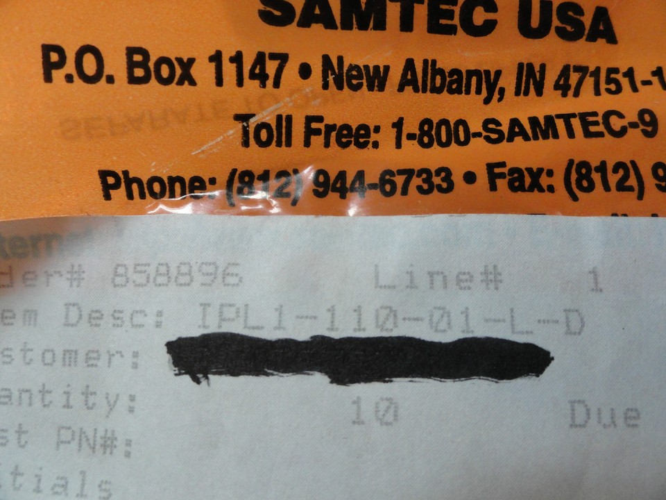 Samtec IPL1-110-01-L-D, 20 Position Male Connector Headers | eBay