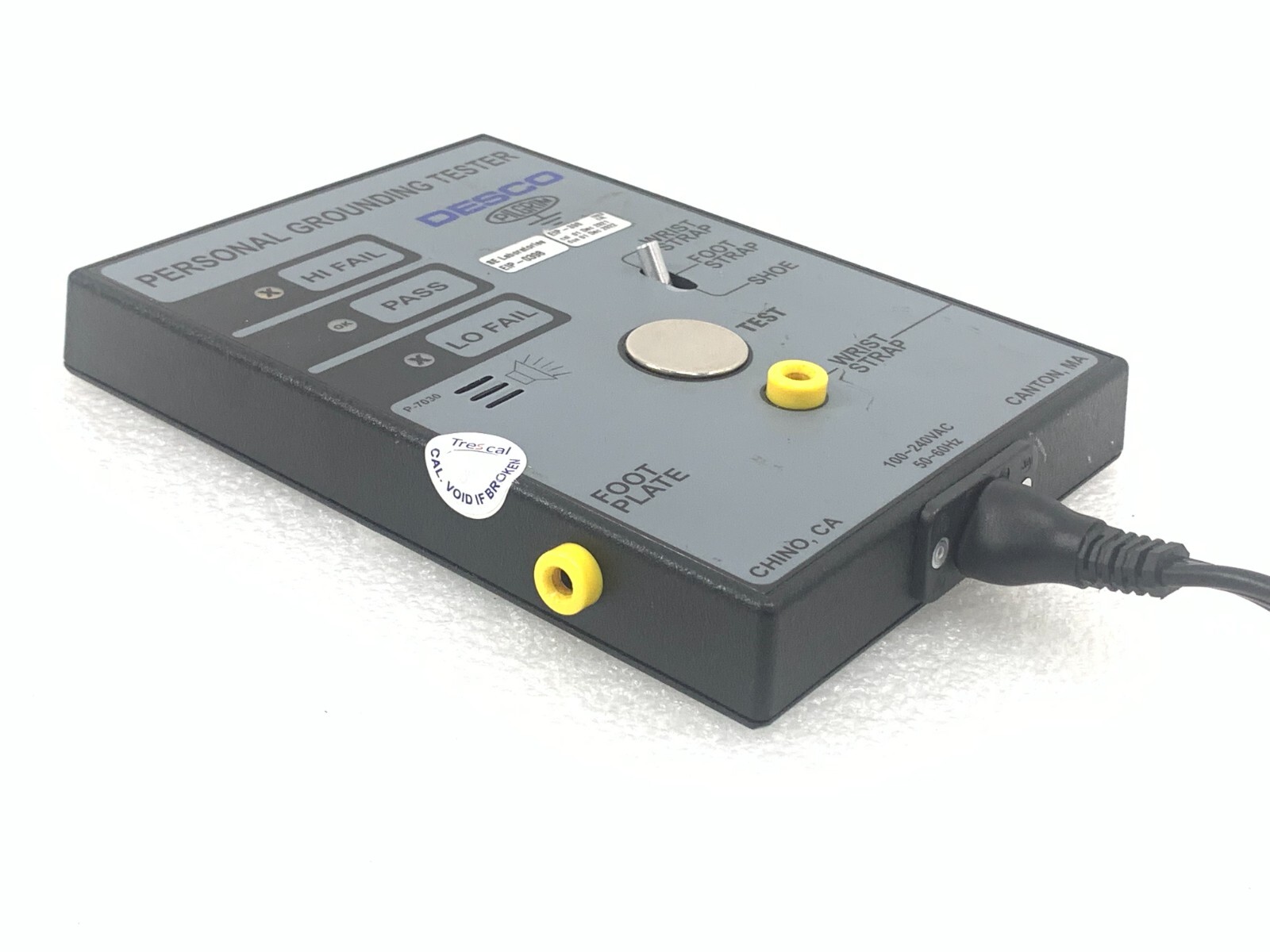 DESCO PILGRIM SYSTEMS MRT 98280 PERSONAL GROUNDING TESTER 120VAC NO ...