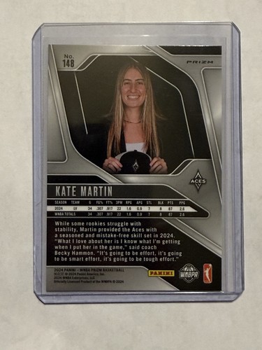 Kate Martin Rookie 2024 Panini Prizm WNBA Cracked Ice Image Variation ...
