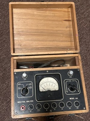 Vintage Industrial Analyzer Model 560 Analog Multimeter Volts Amps Wood ...