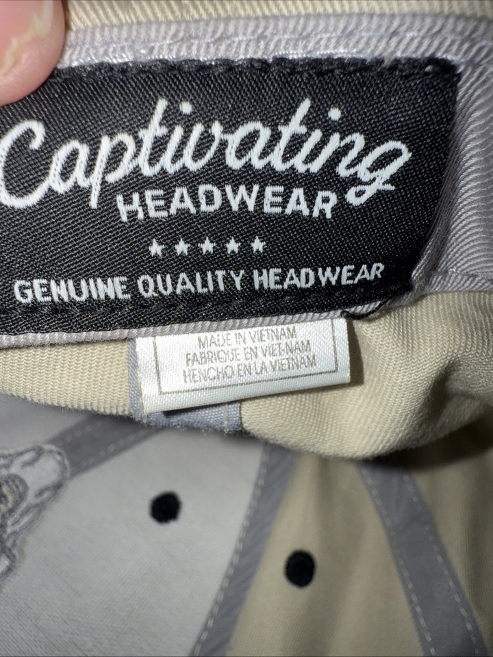 Purdue Train on Tan Hat Cap Black Silver Hook Loop Damage to Back ...