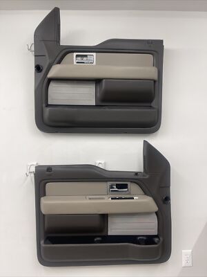 2009-2014 Ford F-150 Set Of Front Power Door Panels Crew OEM Dark Gray ...