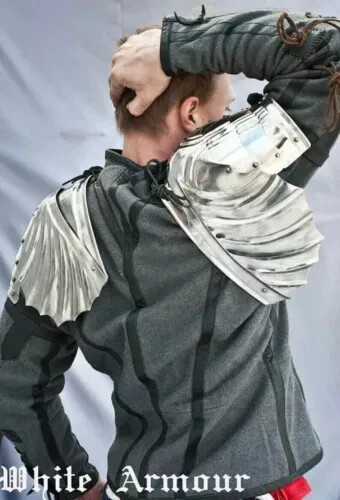 Medieval Larp Warrior Basic steel Gothic Pair Of Pauldrons Armor ...