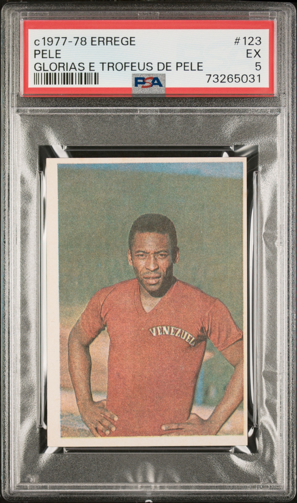 PSA 5 EX Pele 1977 Errege #123 Rare Trading Card Glorias e Trofeus de ...