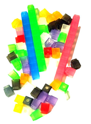 Unifix Linking Cubes Transparent Compatible Numeracy Set of 100 Maths ...