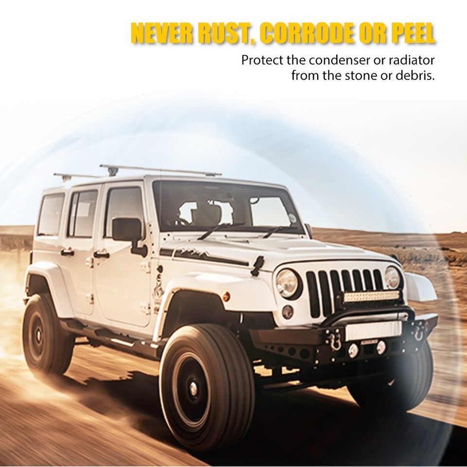 For Jeep JK Wrangler Front Insert Mesh Trim Grille Cover 2007-18 Black ...