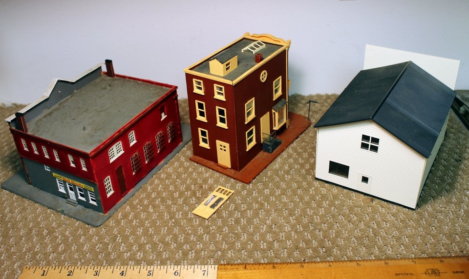 Lot of 3 Vintage Built HO 1/87 Scale Courthouse Jail Stores Buildings ...