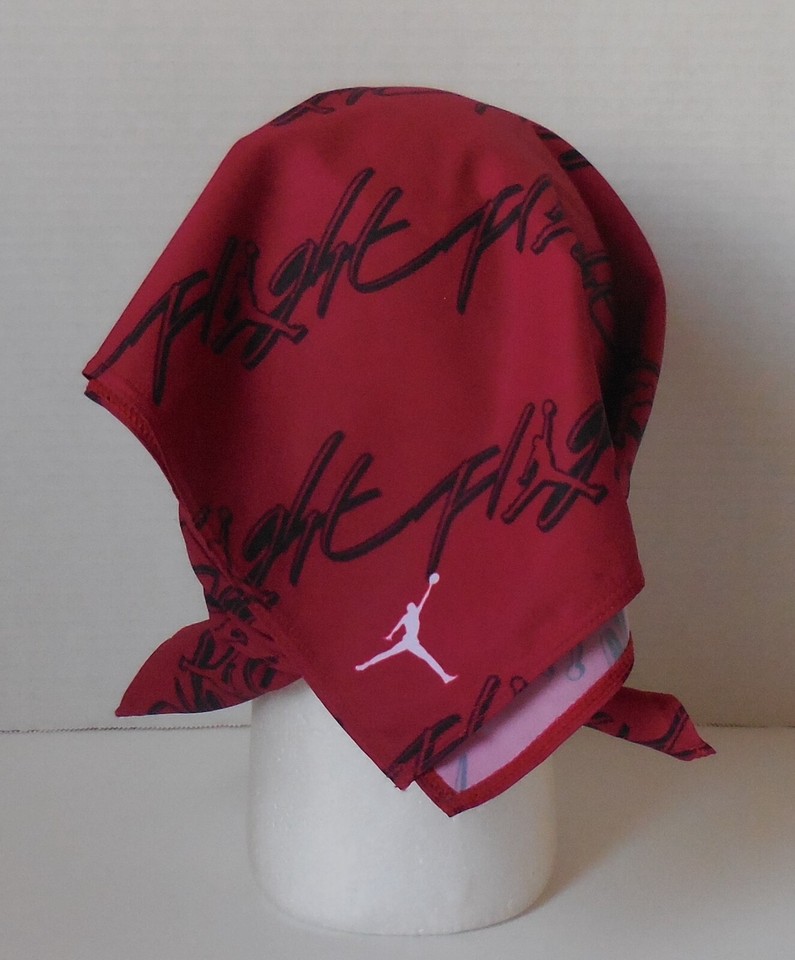 Nike Jordan Dri-Fit Printed Bandana Cardinal Red/Black/White | eBay