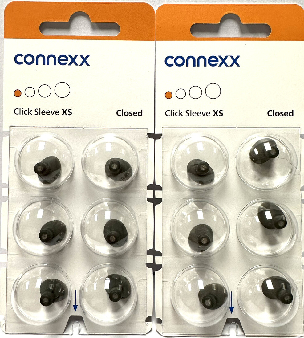 2 Packs of Connexx XS Closed Click Sleeves. 12 Total. Fits Signia, Silk ...