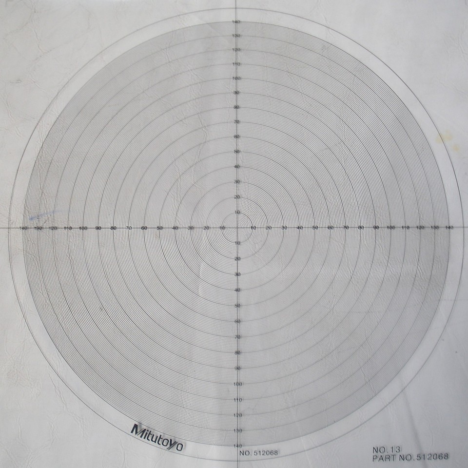 Optical Comparator Chart For Profile Projector Overlay Chart Mitutoyo ...
