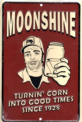 Moonshine since 1928 Embossed Aluminium Tin Sign Made In USA 30cm x ...