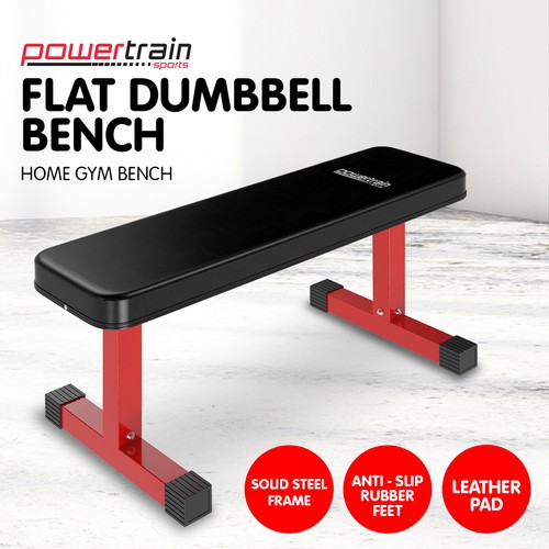 Powertrain Flat Utility Home Gym Weight Bench Press Exercise Fitness ...